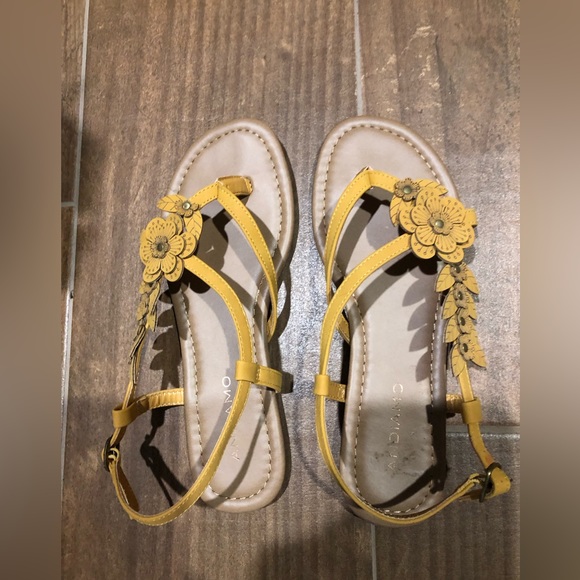 Shoes | Mustard Yellow Sandals Never Been Worn Medium | Poshmark